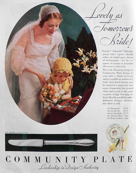 1933 Community Plate Silverware Ad ~ Lady Hamilton Pattern, Vintage ...