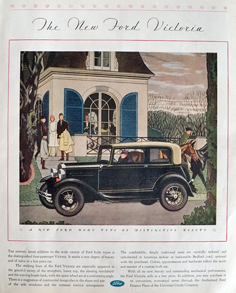 1931 Ford Victoria Ad ~ New Body Type, Vintage Ford Ads