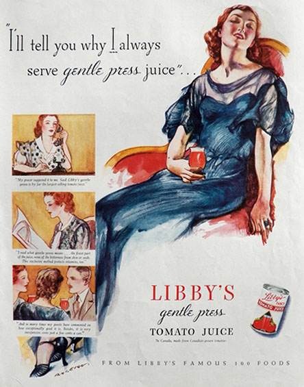 1933 Libby's Tomato Juice Ad ~ Gentle Press, Vintage Beverage Ads (Other)