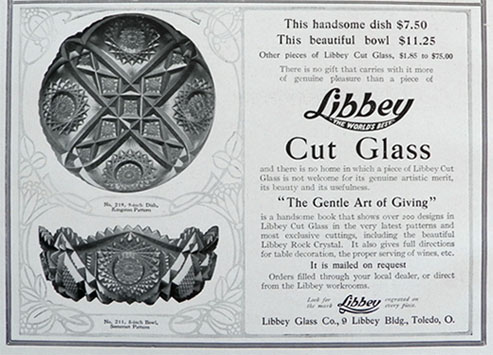 1905 Libbey Cut Glass Ad ~ Kingston & Somerset Pattern, Vintage ...