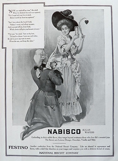 1904 Nabisco Sugar Wafers Ad ~ Man Professes Love, Vintage Food Ads (Other)