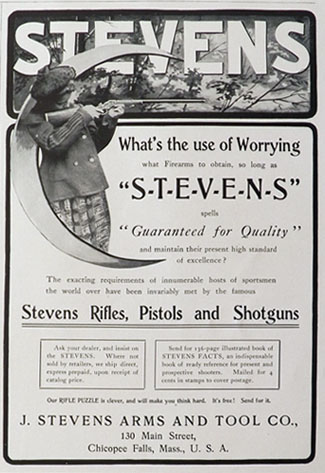 1904 Steven's Rifle Ad ~ What's the Use of Worrying, Vintage Gun, Rifle ...