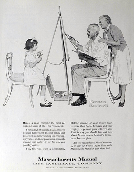 1959 Mas Mutual Insurance Ad ~ Norman Rockwell ~ Portrait Painter ...