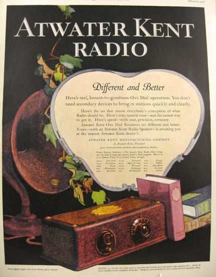 1927 Atwater Kent Radio Ad ~ Different & Better, Vintage Radio, Camera ...