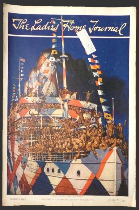 1919 Ladies Home Journal Cover ~ Soldiers Return Home on Ship, Vintage ...