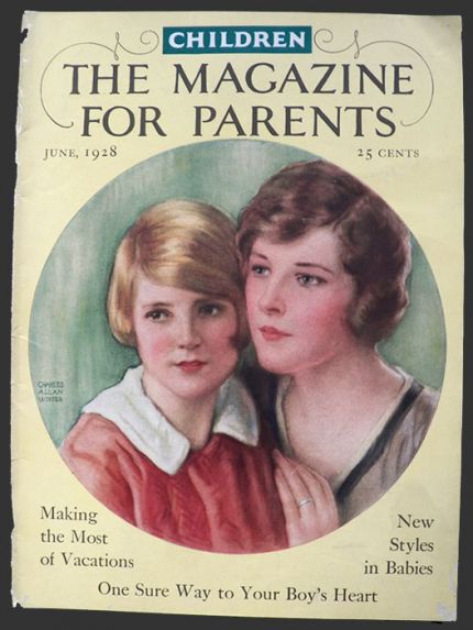 1928 Children Magazine Cover ~ Mother Daughter Portrait, Vintage ...
