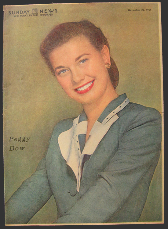 1951 Vintage Sunday News Magazine Cover ~ Peggy Dow Photo, Vintage ...
