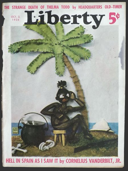 1936 Liberty Magazine Cover ~ Native Cannibal Waits For New Victim ...