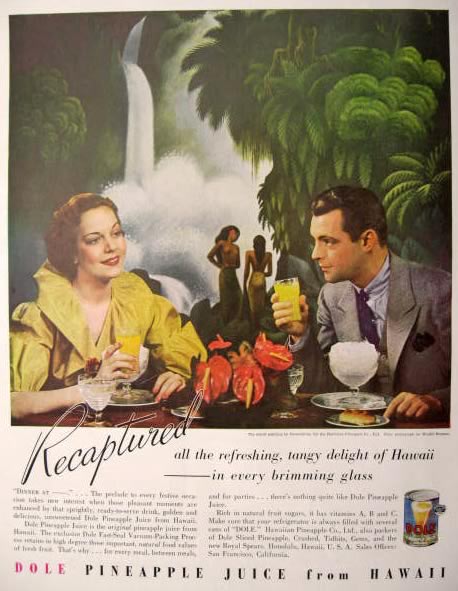 1937 Dole Pineapple Juice Ad ~ Covarrubias Mural, Vintage Beverage Ads ...