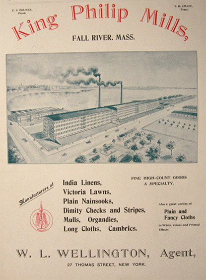 1896 King Philip Mills Ad ~ Fall River, MA, Vintage Ads (Misc)