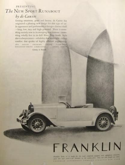 1925 Franklin Auto Ad ~ Everett Henry, Vintage Car Ads