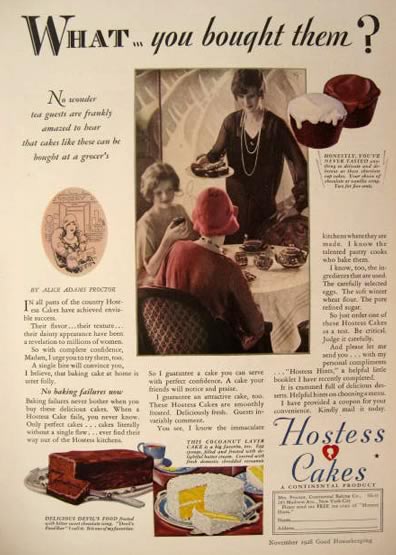 1928 Hostess Cakes Ad ~ Chocolate Cupcakes, Vintage Food Ads (Other)