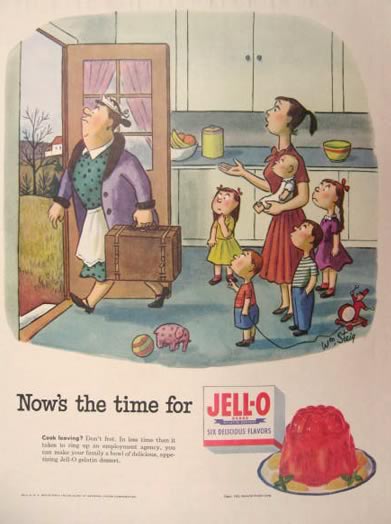 1953 Jello Ad ~ William Steig ~ Cook Leaves, Vintage Food Ads (Other)