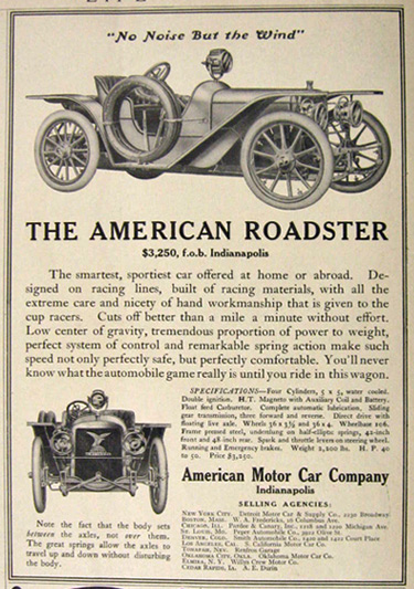 1907 American Roadster Ad ~ American Motor Car Co., Vintage Car Ads ~ Other