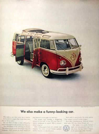 1961 Volkswagen Bus Ad ~ Funny Looking Car, Classic Vintage Volkswagen ...