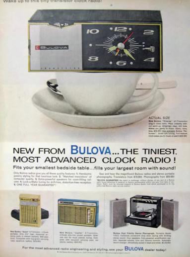 1963 Bulova "Viceroy" Retro Clock Radio Ad, Vintage Radio, Camera, TV Ads