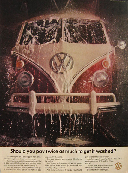 1967 VW Volkswagen Bus Ad ~ Twice as Much to Get it Washed, Classic ...