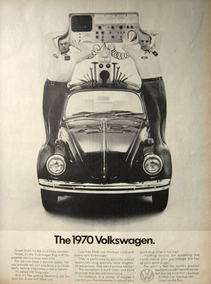 1970 Volkswagen Beetle Ad ~ VW Diagnosis, Classic Vintage Volkswagen ...