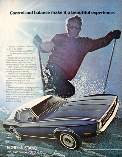 1972 Vintage Ford Mustang Ad ~ Control & Balance, Vintage Ford Ads