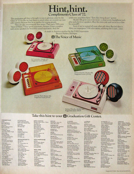 1972 Retro "Voice of Music" Stereo Record Player Ad, Vintage Radio ...