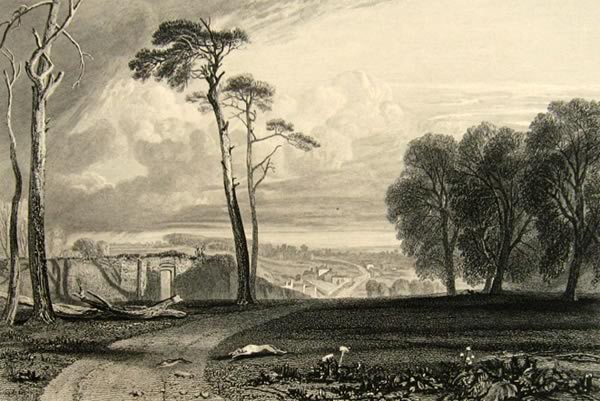 1865 Battle Abbey ~ Antique Etching, Places, Landscapes Antique Prints