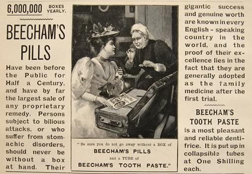 1894 Beecham's Pills & Toothpaste Ad, Vintage Magazine Ads
