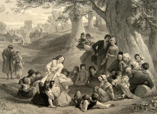 1864 Hunt The Slipper ~ Antique Print, Antique Prints with Children ...