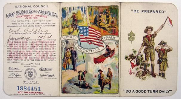 1924 Boy Scout Membership Card ~ Eagle Patrol, Troop 116, Miscellaneous ...