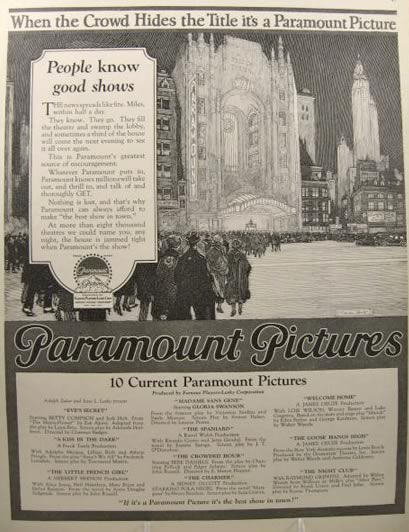 1925 Paramount Pictures Ad ~ Franklin Booth Art, Vintage Magazine Ads
