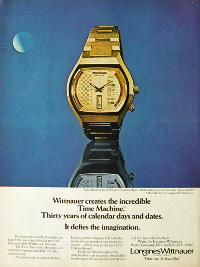 1976 Vintage Wittnauer Time Machine Watch Ad, Vintage Jewelry & Pen Ads