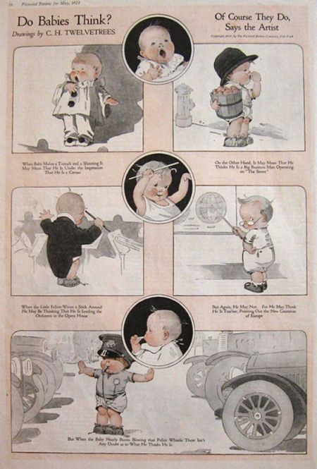 1921 Charles Twelvetrees Print ~ Do Babies Think?, Antique Prints for ...