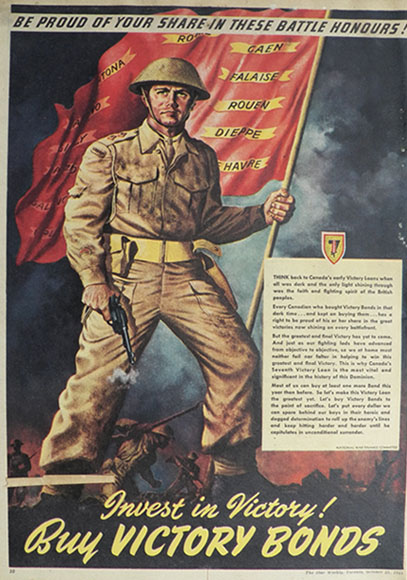 1944 Buy Canadian Victory Bonds Ad, Vintage War Related Ads