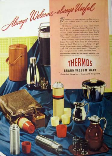 1947 Thermos Ad ~ Always Welcome, Always Useful, Vintage Household Ads