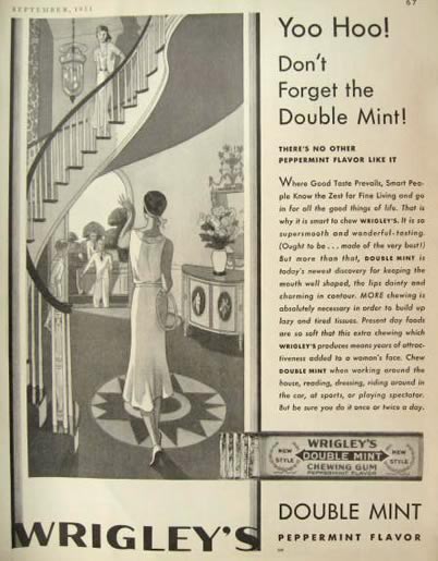 1931 Wrigley's Double Mint Gum Ad ~ Yoo Hoo!, Vintage Magazine Ads